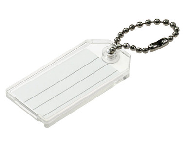 Lucky Line 20100-10 Clear Key Tag w/Ball Chain 100/box