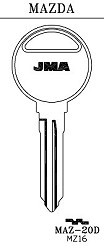 JMA MAZ-20D Key Blank for Mazda MZ16