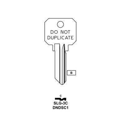 JMA SLG-3C Key Blank, SC1 DND Brass