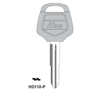 Ilco HD110-P Key Blank, Honda Motorcycle