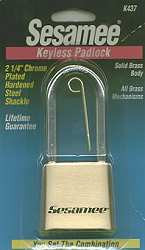 Padlock, Sesamee 437 Resettable Combination (6-Pack)