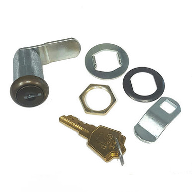 ESP V437C8055 AB (643) KA ES201 Antique Brass Cam Lock, 1-7/16" Keyed ...