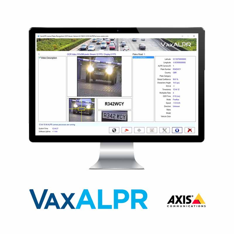 Vaxtor VaxALPR on-camera licence plate recognition software