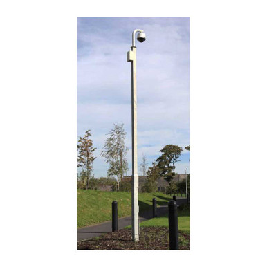 Square steel tilt-down flange mounted CCTV column (TPS)