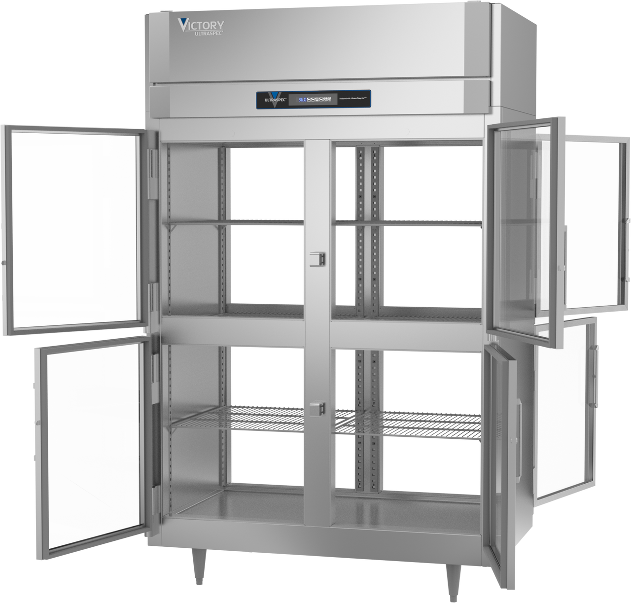 RS-2D-S1-PT-HG-HC | Ultraspec Half Glass Door Pass-Thru Refrigerator ...