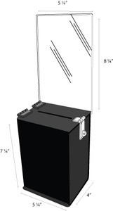 5x4x7 Black Acrylic Locking Ballot Box with Header - Buy Acrylic Displays