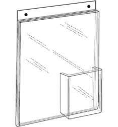 11x17 Wall Mount Sign Holder - Frame with Tri Fold Pocket and Holes
