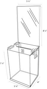 5x4x7 Locking Clear Acrylic Ballot Suggestion Box with Header - Buy ...