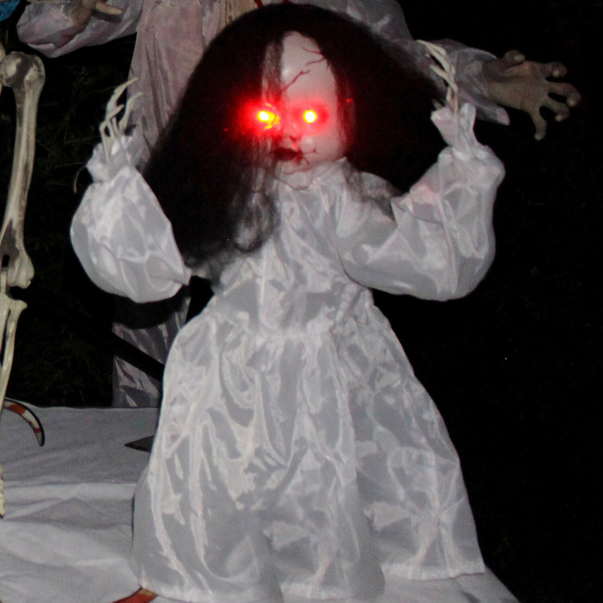 Haunted Hill Farm 2-ft. Haunted Jumping Doll, Indoor/Covered Outdoor ...