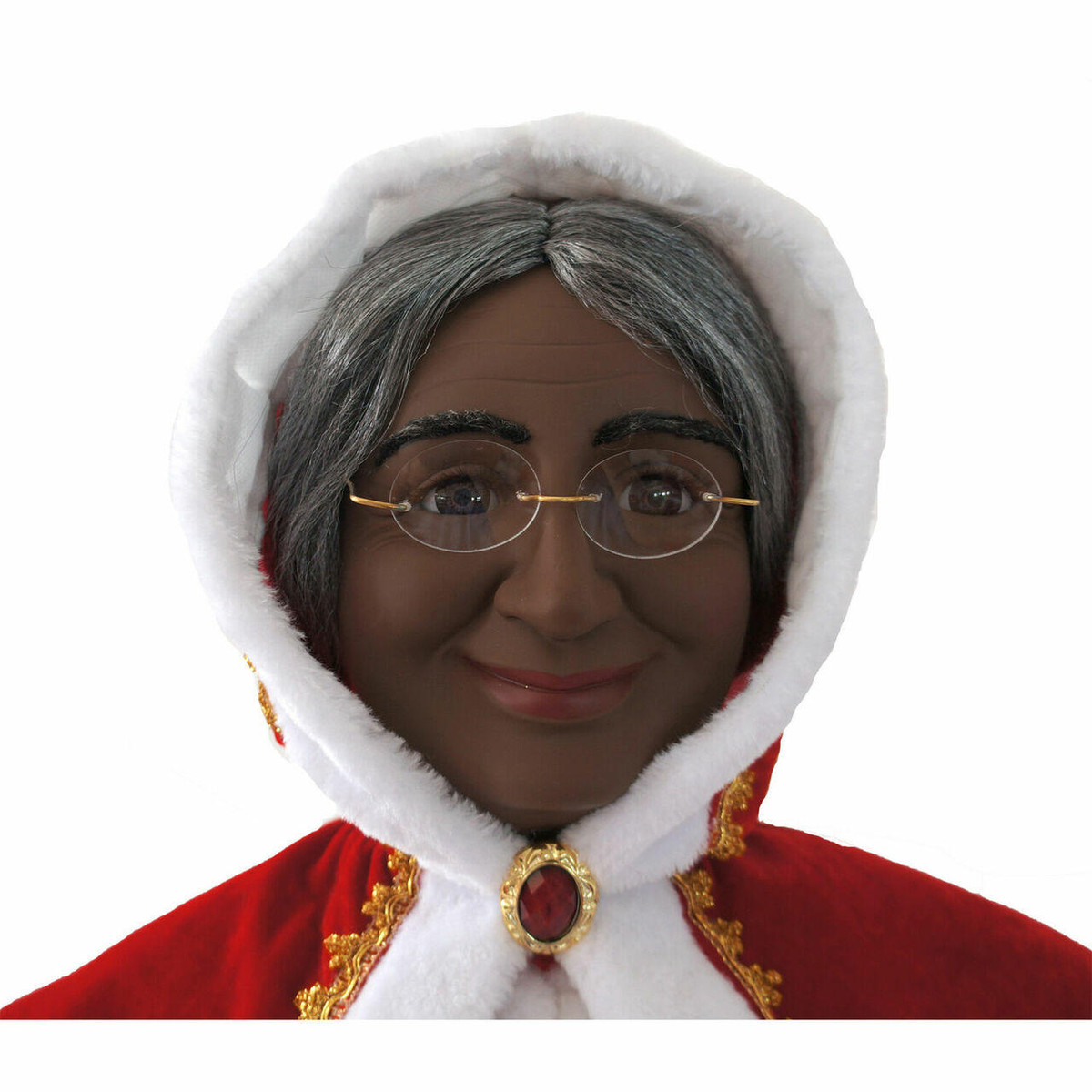 Fraser Hill Farm 58-In. Dancing African American Mrs. Claus with Hooded ...