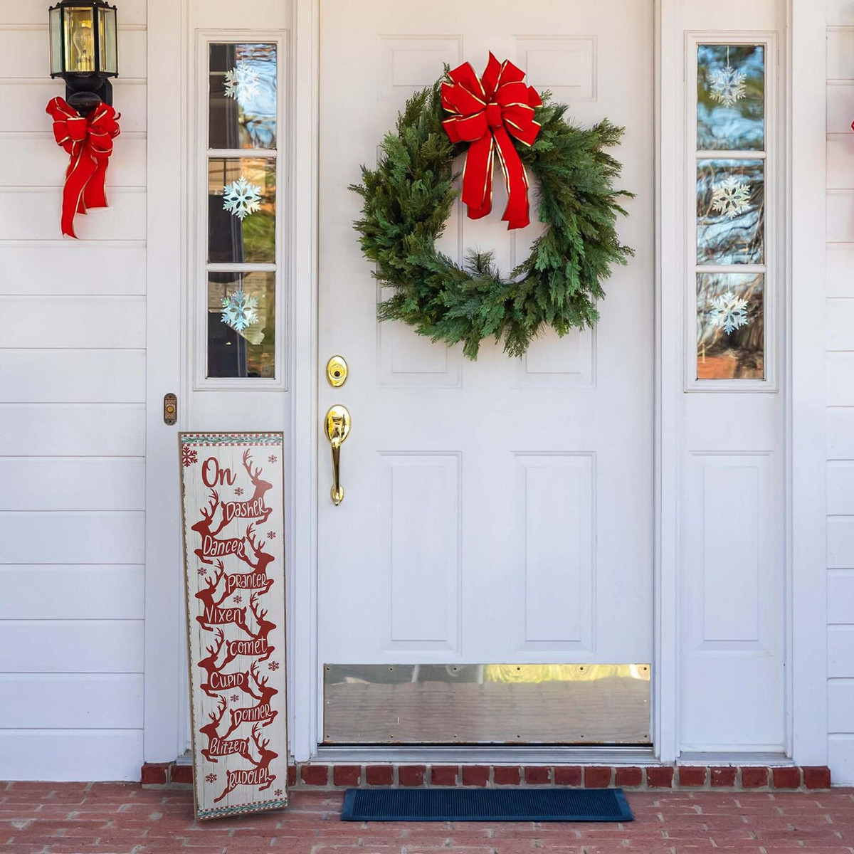 Fraser Hill Farm 45-In. ON DASHER Santa's Reindeer Porch Leaner Sign ...