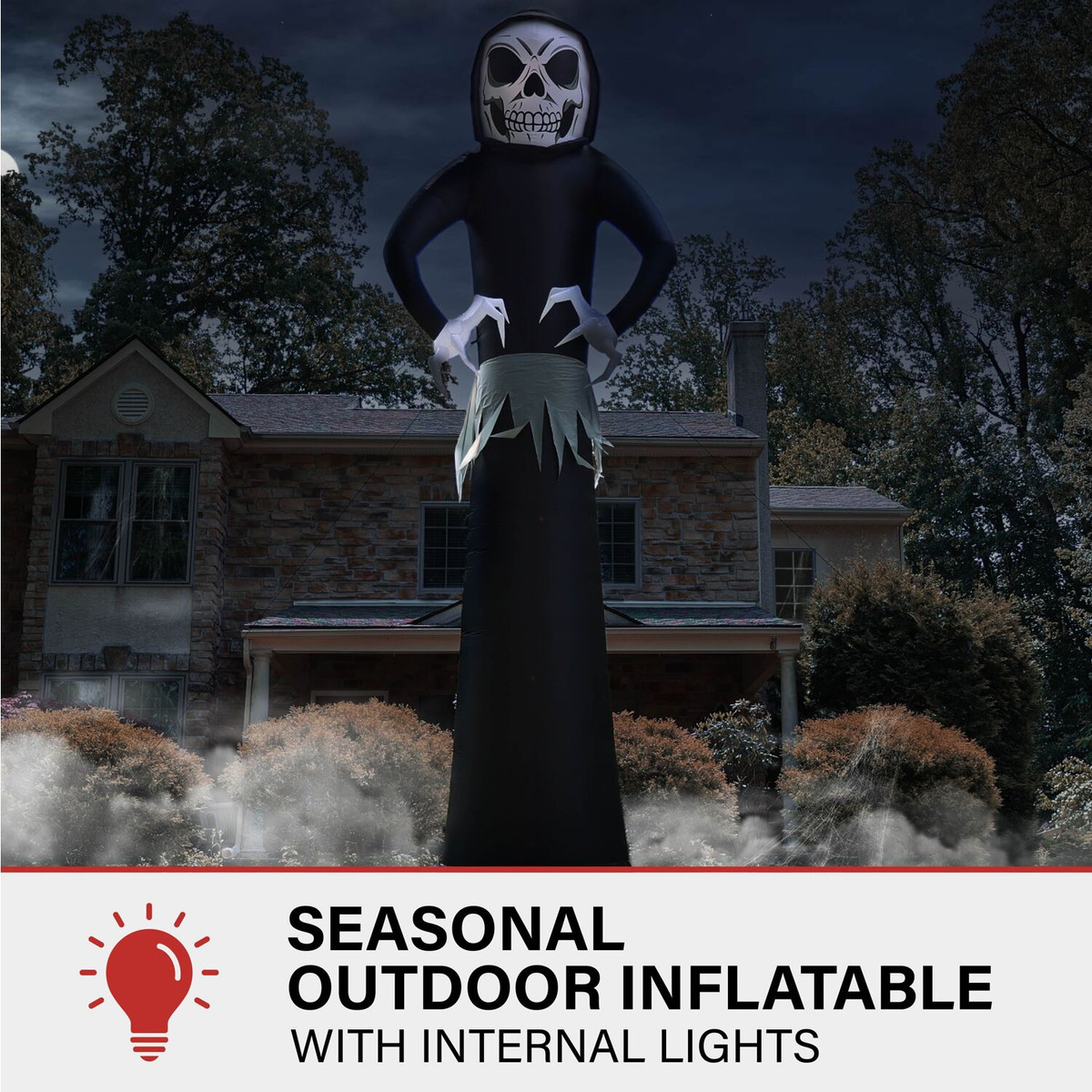 Haunted Hill Farm 20-Ft. Tall Pre-lit Inflatable Ghost Reaper
