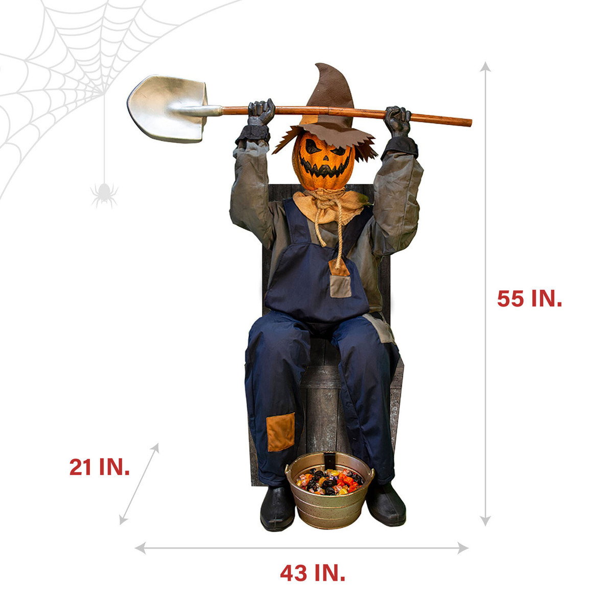 Haunted Hill Farm Motion Activated Smiling Jack the Sitting Scarecrow ...