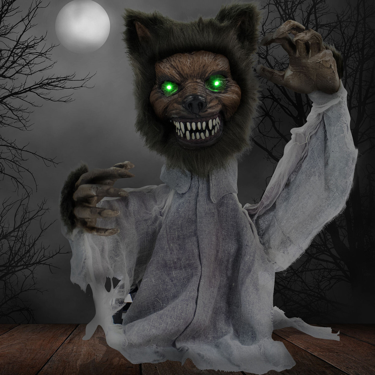 Haunted Hill Farm Animatronic Groundbreaker Werewolf with Lights and ...