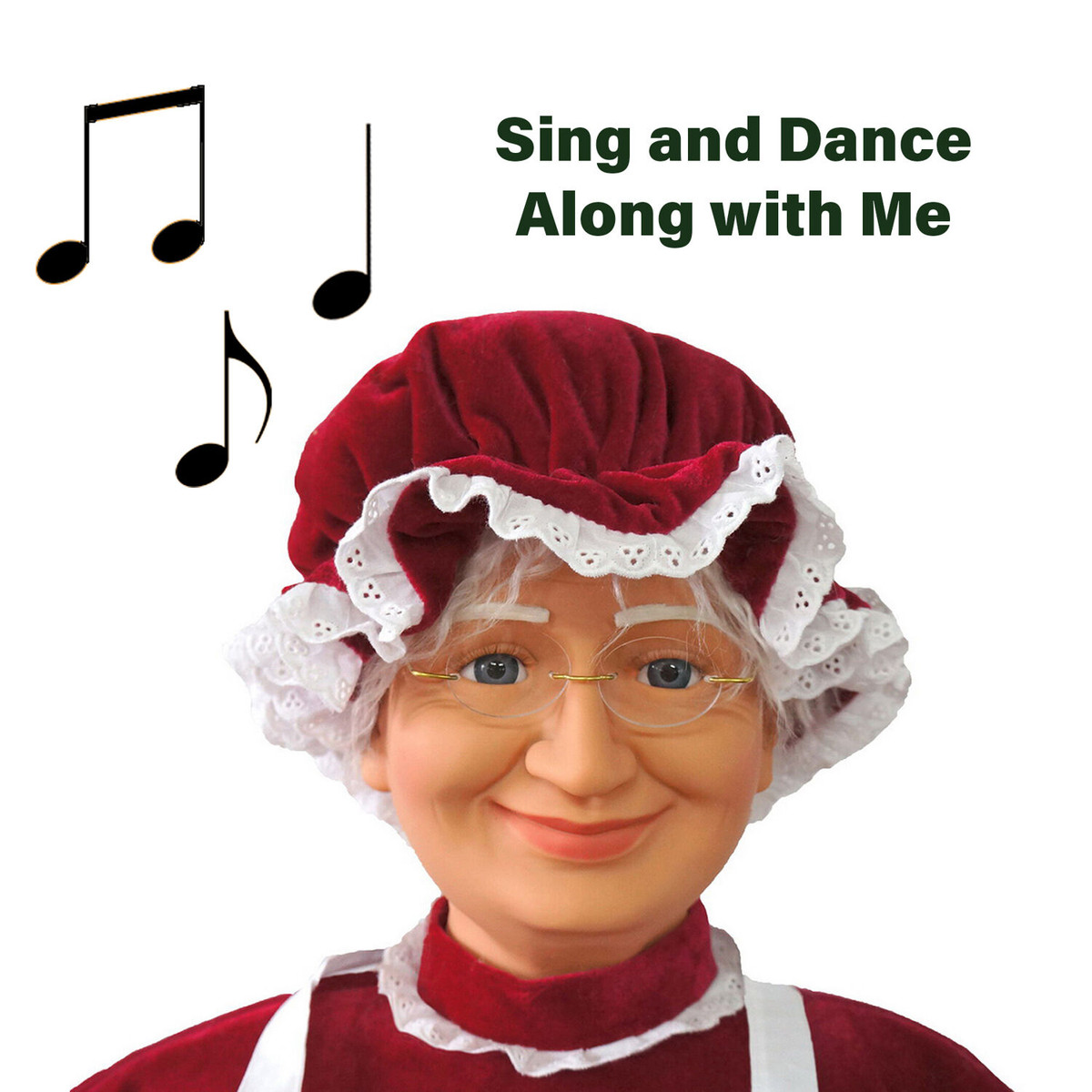 Fraser Hill Farm 58-In. Dancing Mrs. Claus with Apron, Life-Size Motion ...