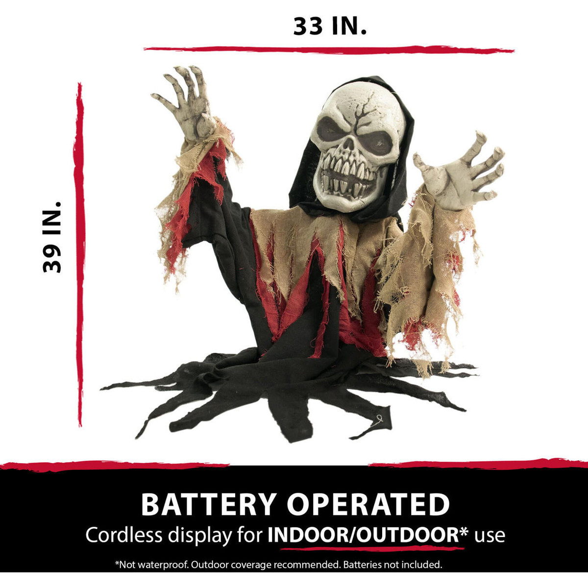 Haunted Hill Farm Animatronic Groundbreaker Reaper with Lights and ...