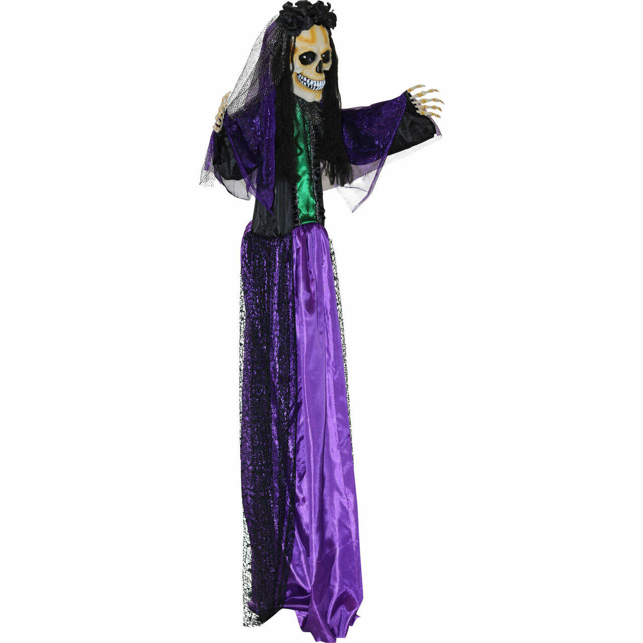 Haunted Hill Farm 5-Ft. Animatronic Voodoo Lady, Indoor/Covered Outdoor ...