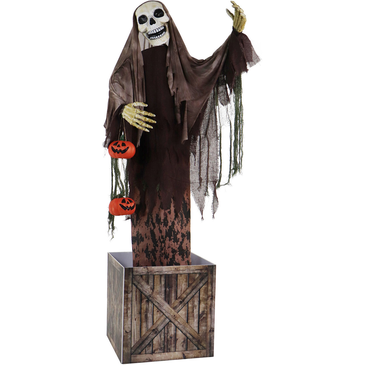 Haunted Hill Farm Morel the Animatronic Skeleton in a Box with Movement ...