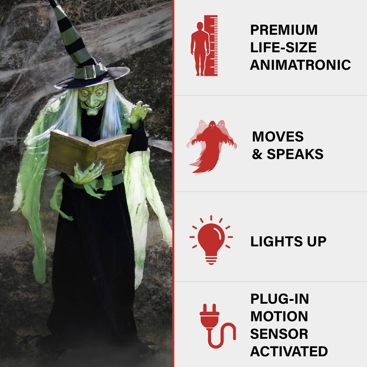 Haunted Hill Farm 6-Ft. Tall Motion-Activated Enchantress Witch by SVI ...
