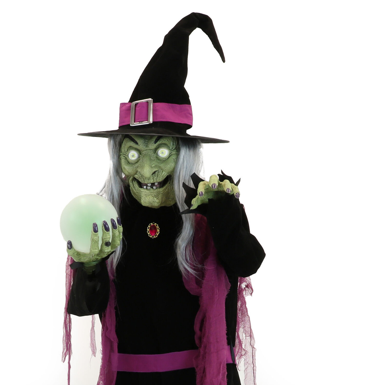 Haunted Hill Farm 6-Ft. Tall Motion-Activated Fortune Teller Witch by ...