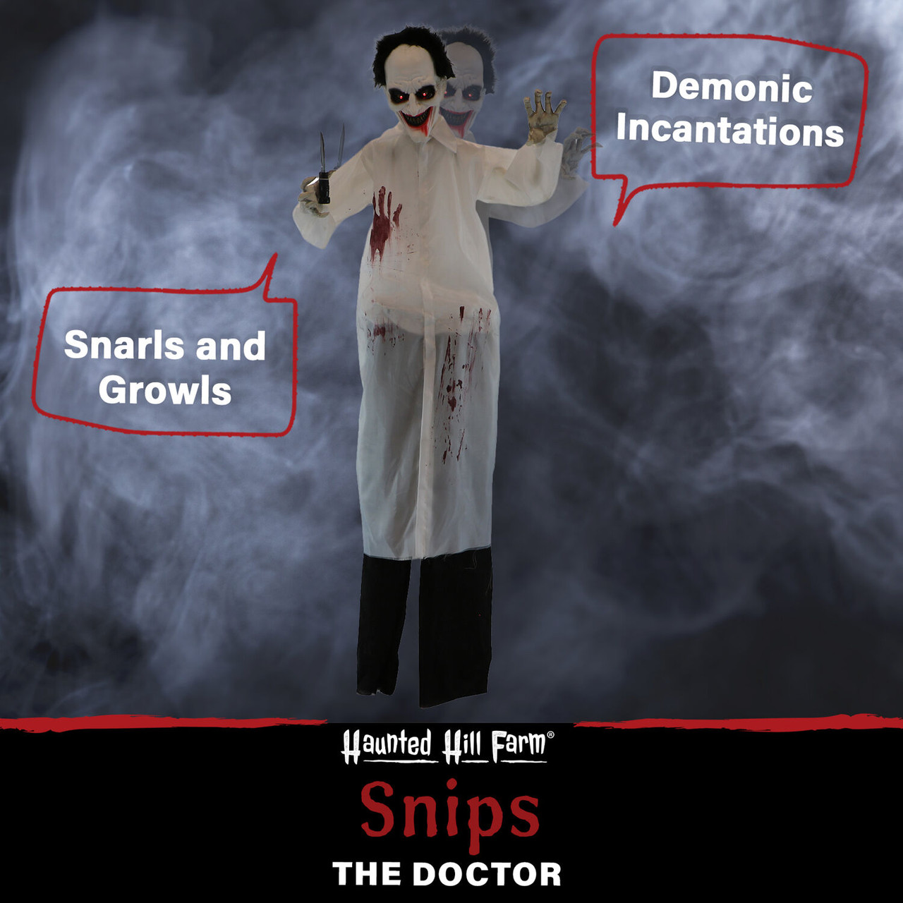Haunted Hill Farm 5.75-Ft. Snips the Laughing Animatronic Doctor ...