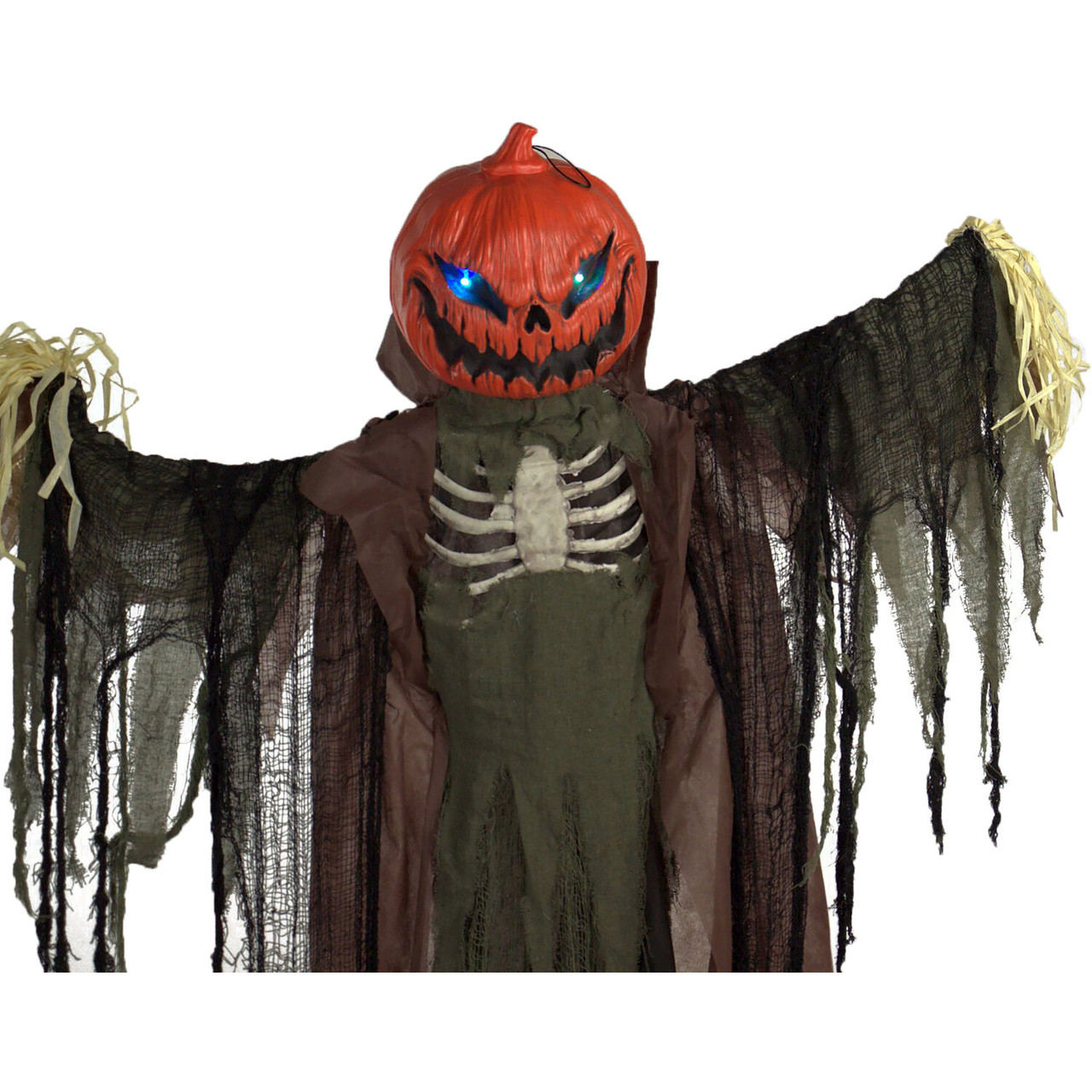 Haunted Hill Farm Life-Size Animatronic Scarecrow, Indoor/Outdoor ...