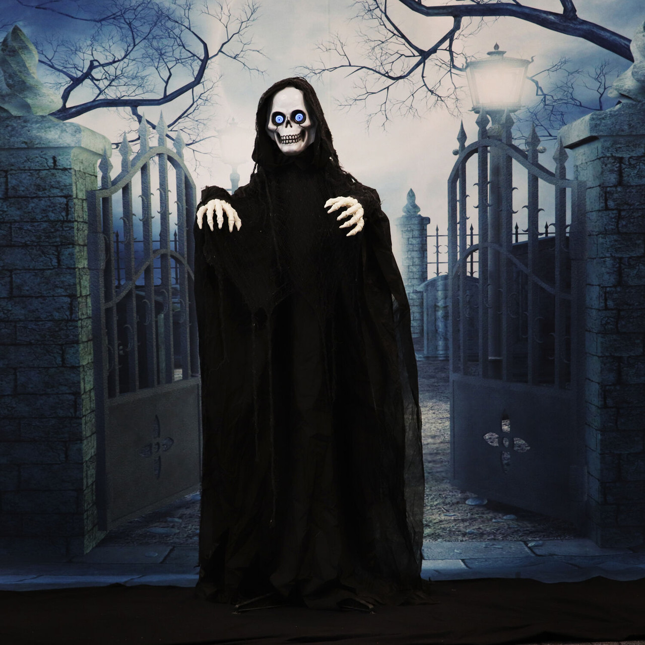 Haunted Hill Farm 6-Ft. Gore Gore the Tattered Reaper w/ Animated Eyes ...