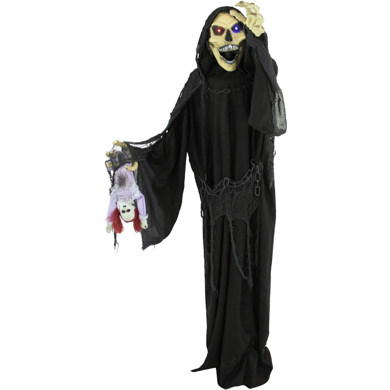 Haunted Hill Farm Life-Size Animatronic Reaper, Indoor/Outdoor ...