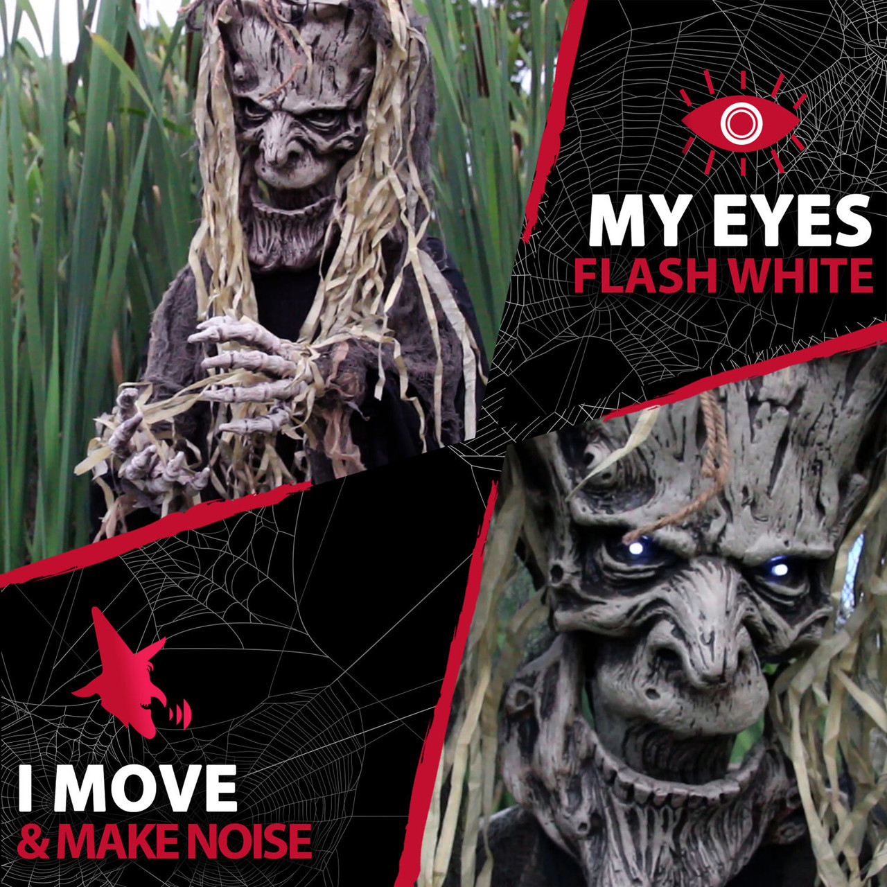 Haunted Hill Farm Life-Size Animatronic Tree Man, Indoor/Outdoor ...