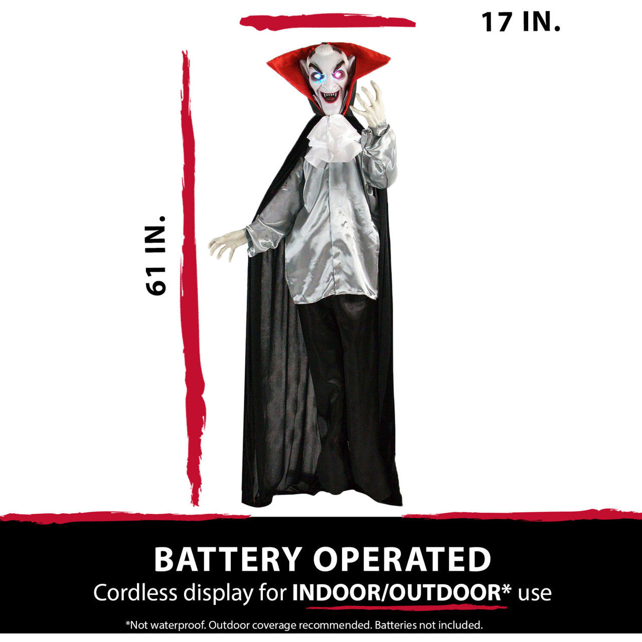 Haunted Hill Farm Life-Size Animatronic Vampire, Indoor/Outdoor ...