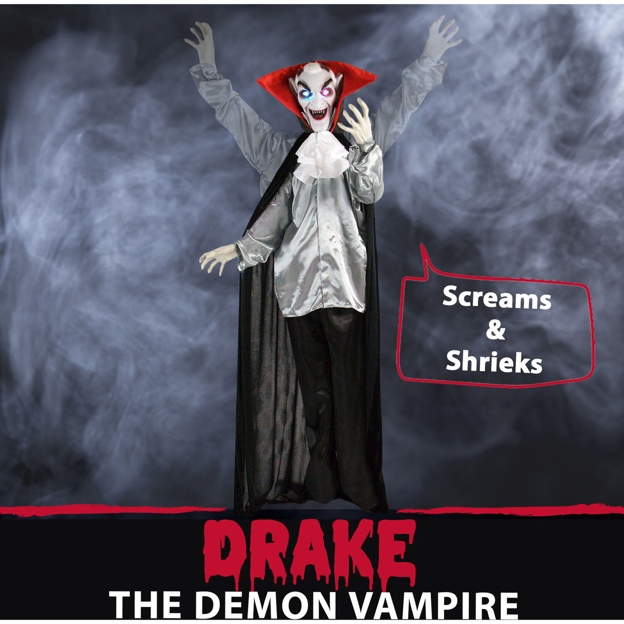Haunted Hill Farm Life-Size Animatronic Vampire, Indoor/Outdoor ...