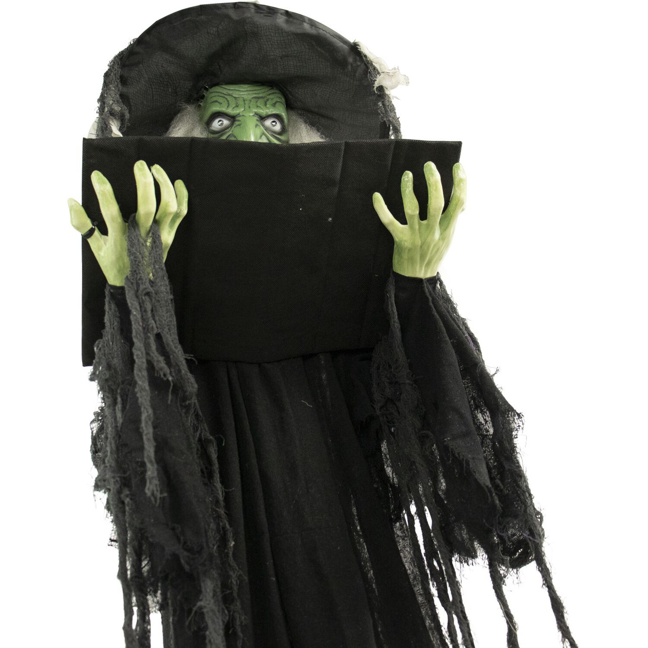 Haunted Hill Farm Life-Size Animatronic Witch, Indoor/Outdoor Halloween ...