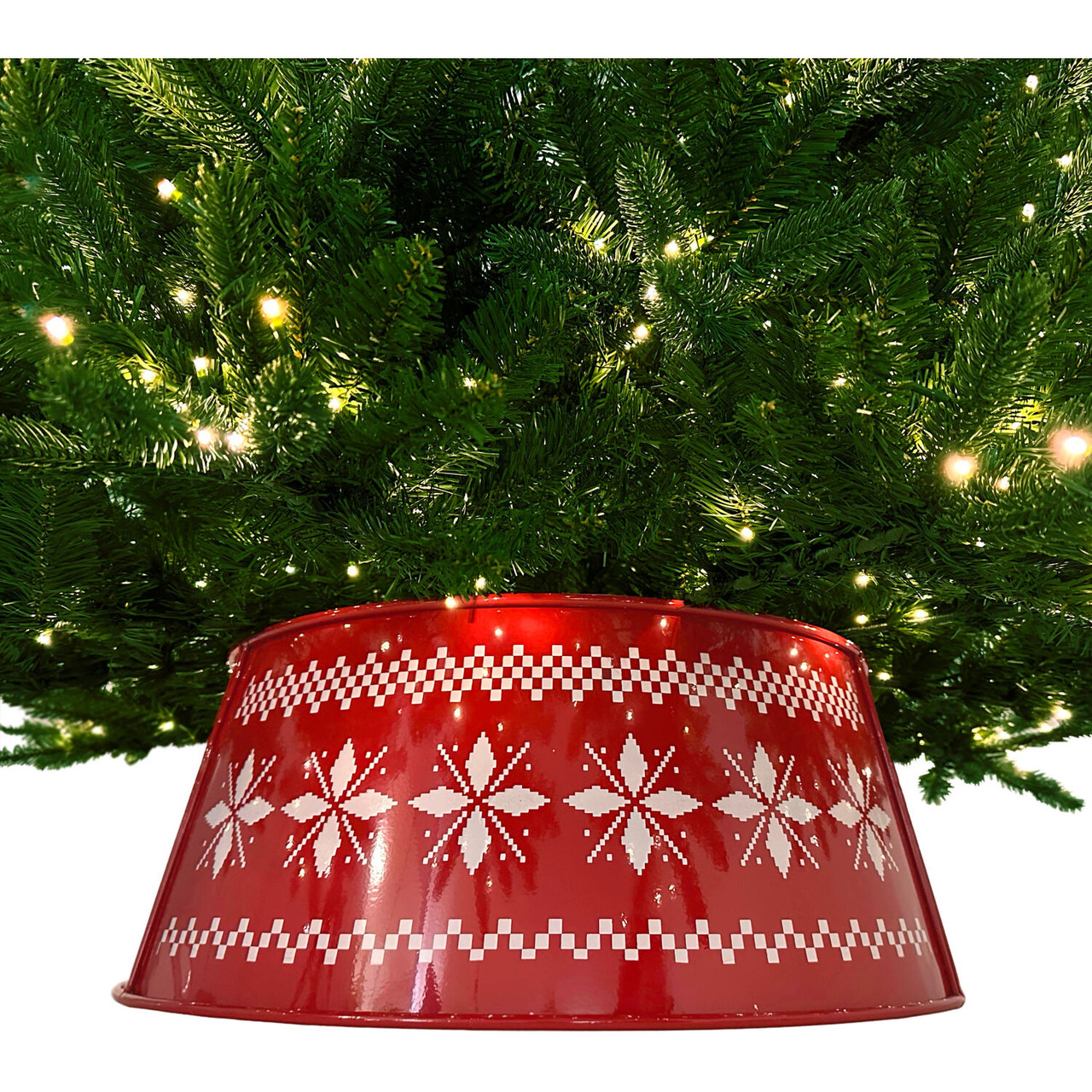 Fraser Hill Farm Metal Christmas Tree Collar with Snowflake Design in ...