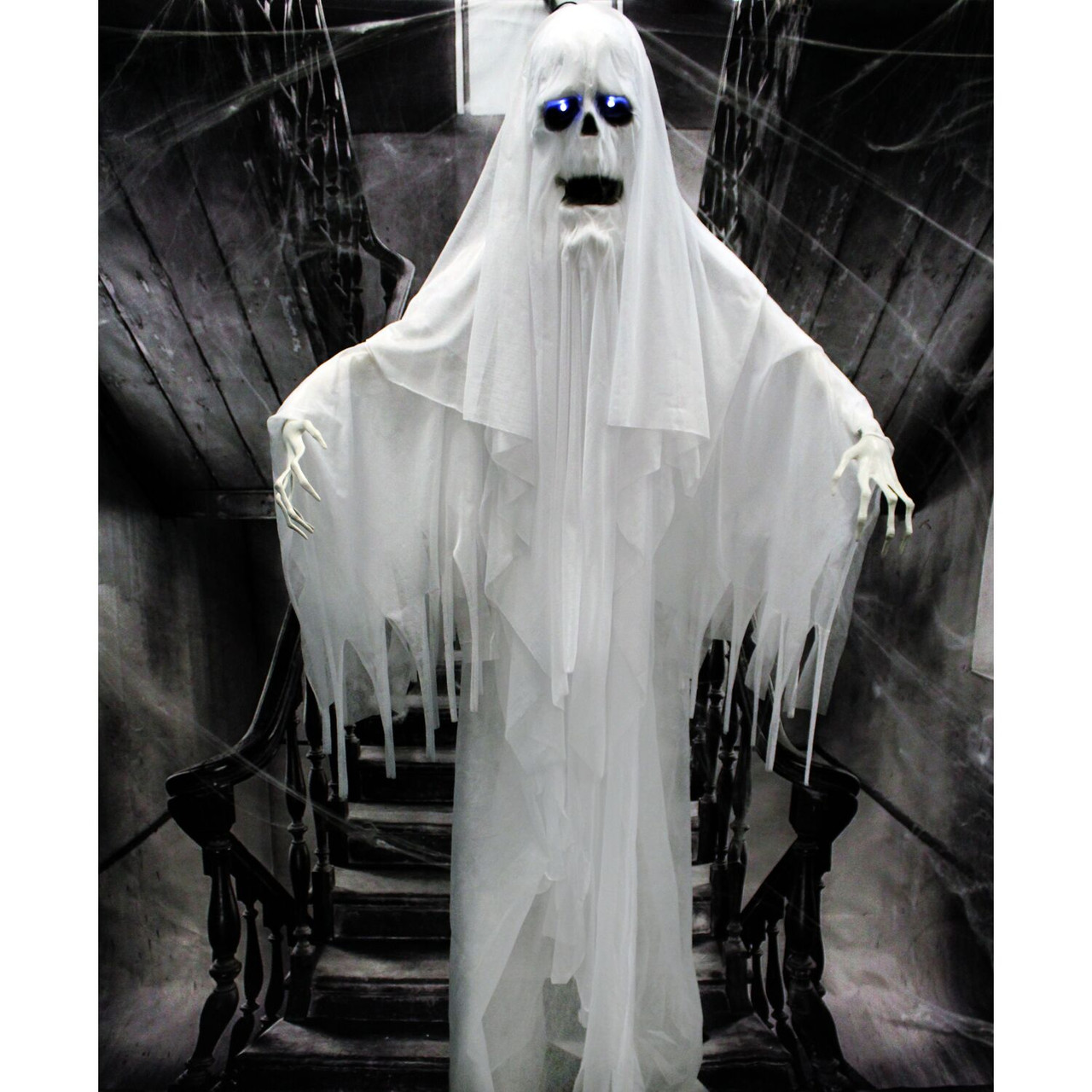 Haunted Hill Farm Life Size Animatronic Ghost Reaper, Indoor/Outdoor ...