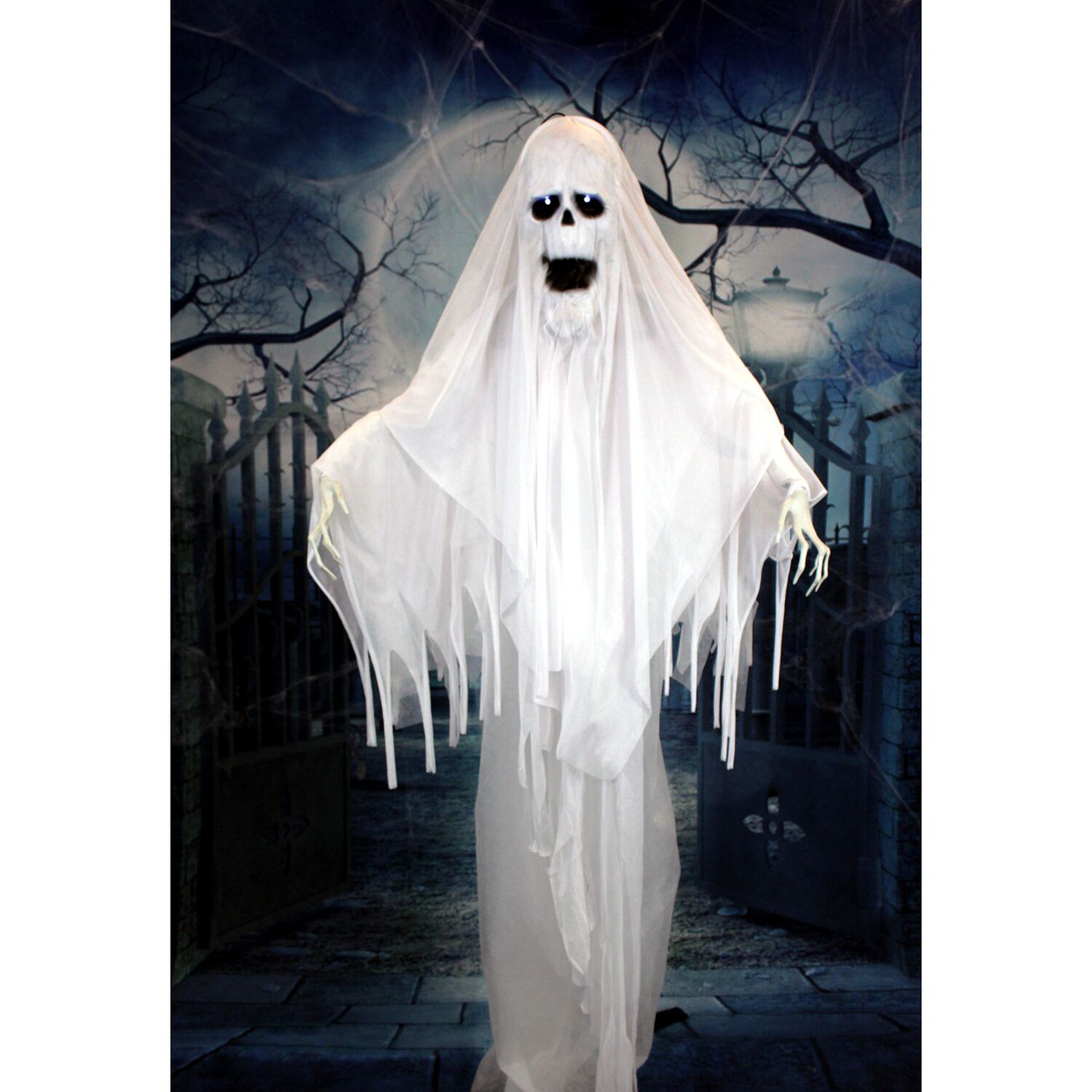 Haunted Hill Farm Life Size Animatronic Ghost Reaper, Indoor/Outdoor ...