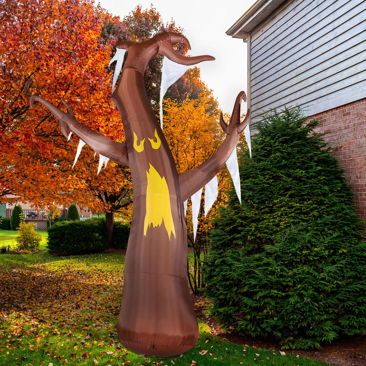 Haunted Hill Farm 20-Ft. Halloween Inflatable Spooky Tree with Lights ...