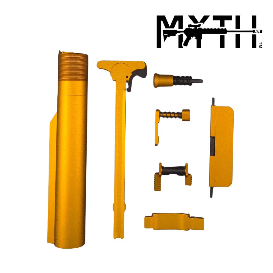 Anodized Gold AR15 AR22 AR9 Enhanced Upper Lower Parts Kit