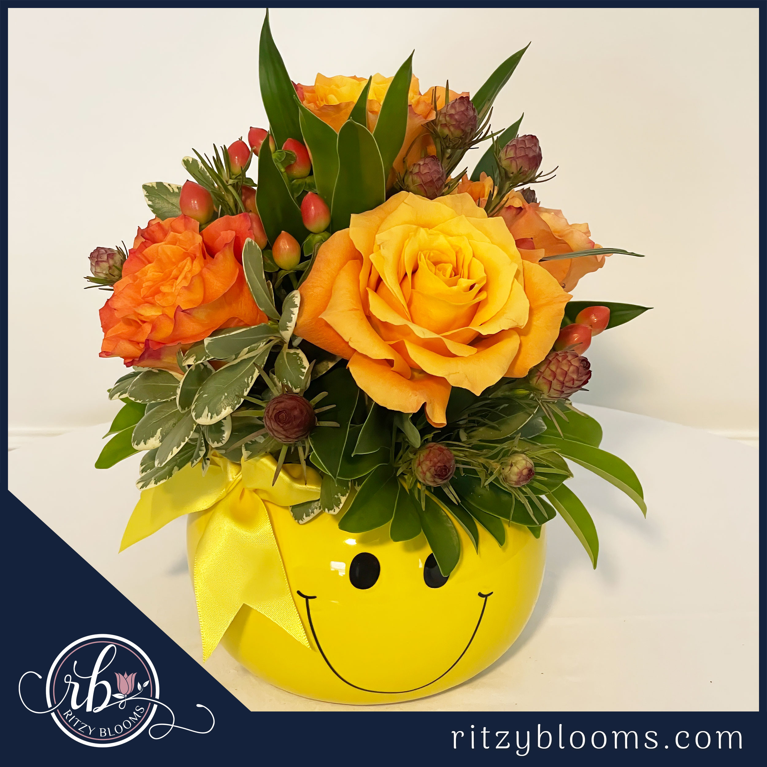 Bring Sunshine into Your Home with Our Smiley Face Flower Arrangement ...
