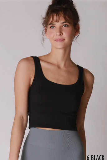 Chevron Ribbed Crop Top - DIAMONDBLUE SURF SHOP