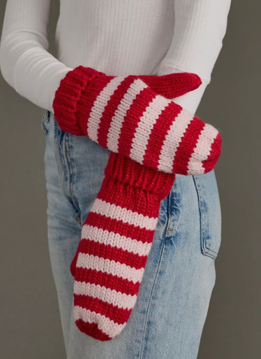 Striped Mittens - DIAMONDBLUE SURF SHOP