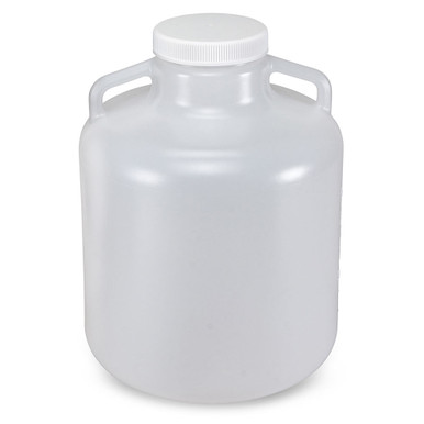 Carboy Round With Handles Wide Mouth Pp White Pp Screwcap 20 Liter Molded Graduations Autoclavable