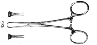 Allis Baby Tissue Forceps 4X5 Teeth Extra Delicate Jaws Length: 5 S1509 ...