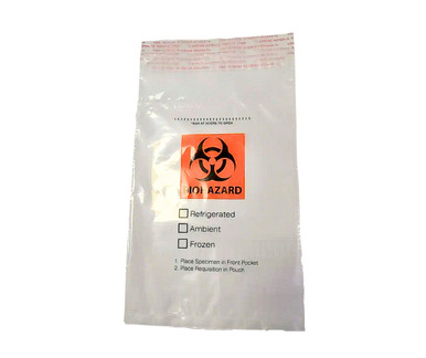 Specimen Biohazard Bag 6X10 Tamper Evident Tape Closure 3 Wall