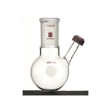 Round Bottom Flask With Threaded Side Inlet 500 Ml Joint: St 24/40 Outer