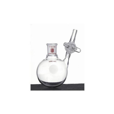 Round Bottom Reaction Flask W/ Glass Stopcock Sidearm 500 Ml Joint: 24/40