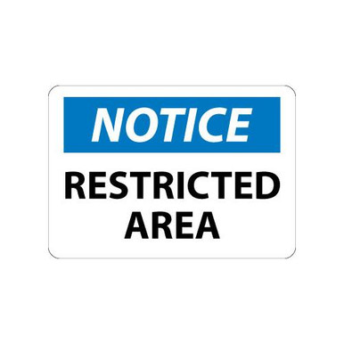 Notice Restricted Area 10X14 Rigid Plastic