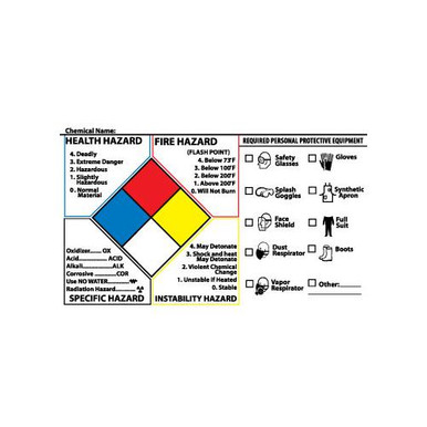 Nfpa Target Organ Label 3X5 Ps Vinyl 5/Pk