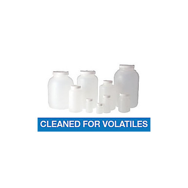 128Oz (3840Ml) Natural Hdpe Collared Wide Mouth Round With 89 400 White ...