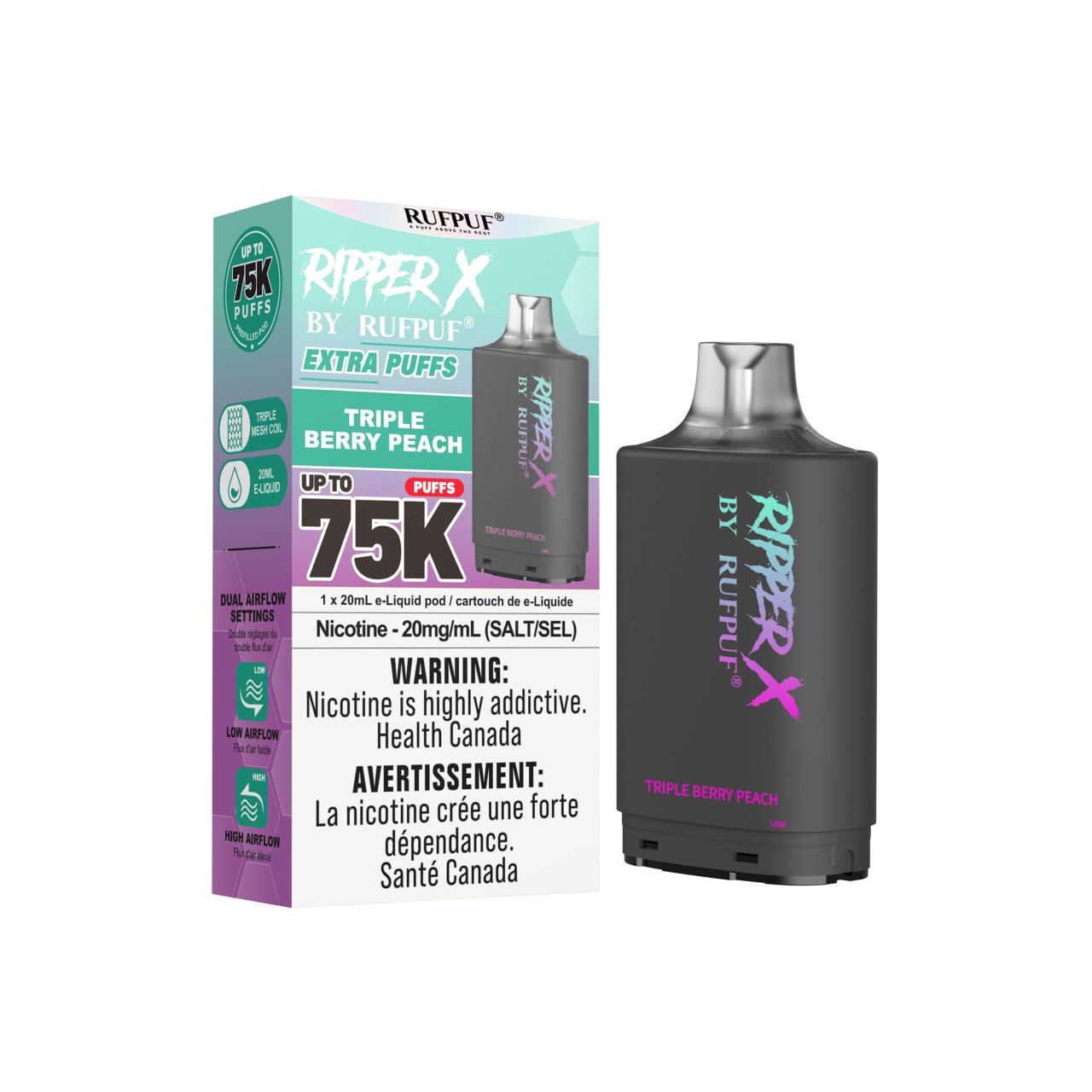 Ripper X 75K Triple Berry Peach 20mg - Ace Vapes and more