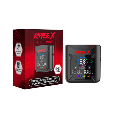 Ripper X Vaping Device Battery Black Red Letters - Ace Vapes and more